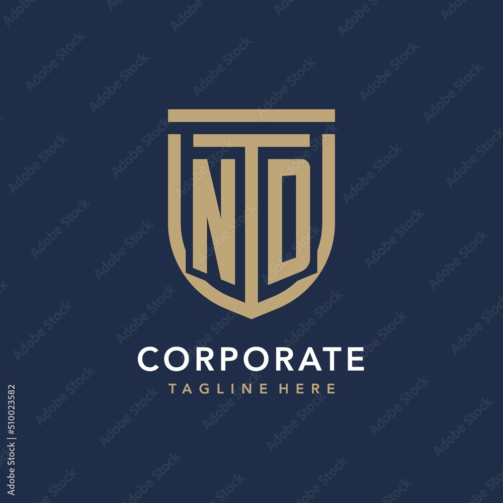 Letter ND shield logo style, luxury and elegant monogram logo design ...