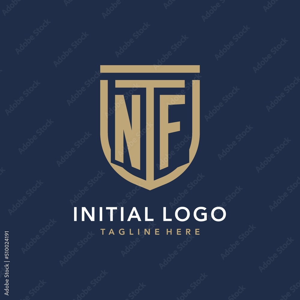 Letter NF shield logo style, luxury and elegant monogram logo design ...