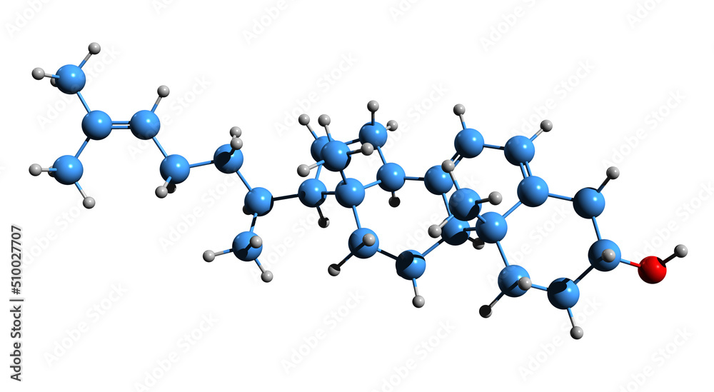 3D image of 7-Dehydrodesmosterol skeletal formula - molecular chemical ...
