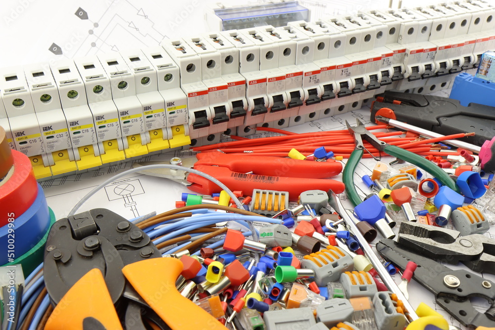 Multimeter and tools for installing an electrical control panel in ...