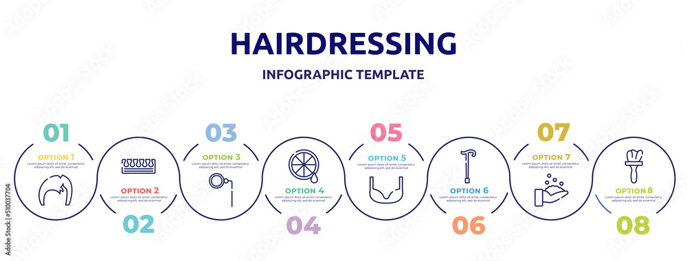 hairdressing concept infographic design template. included man hair ...