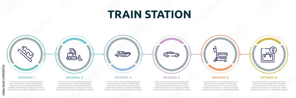 train station concept infographic design template. included hydration ...