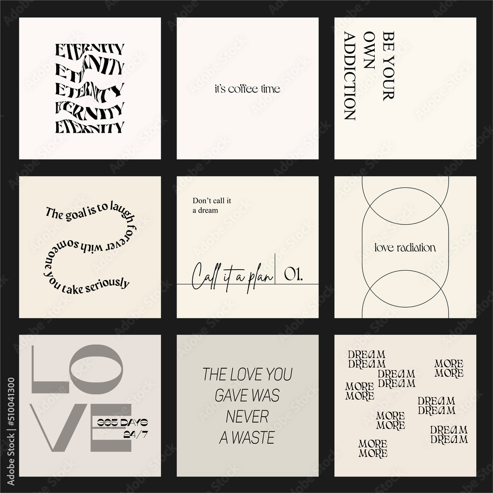 Design backgrounds for social media banner.Set of instagram quote post ...