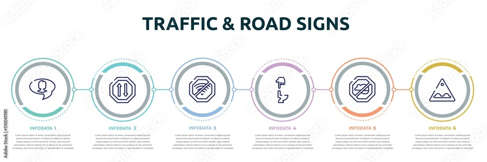 traffic & road signs concept infographic design template. included ...
