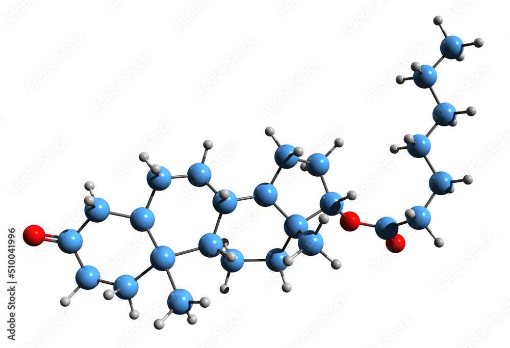 3D image of Androstanolone enanthate skeletal formula - molecular ...