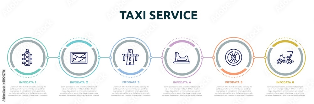 taxi service concept infographic design template. included semaphore ...