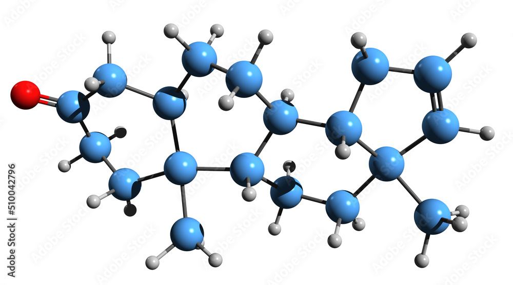 3D image of Androstenone skeletal formula - molecular chemical ...