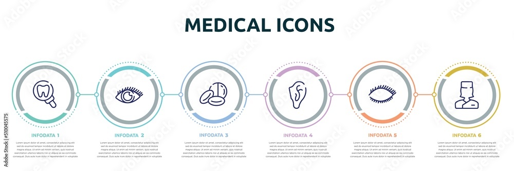 medical icons concept infographic design template. included tooth zoom ...