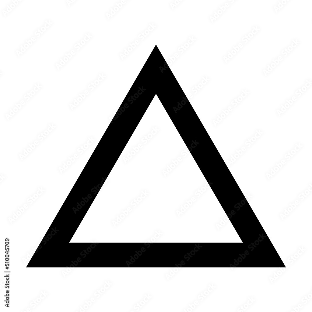 Triangle shape icon vector symbol outline stroke for creative graphic ...