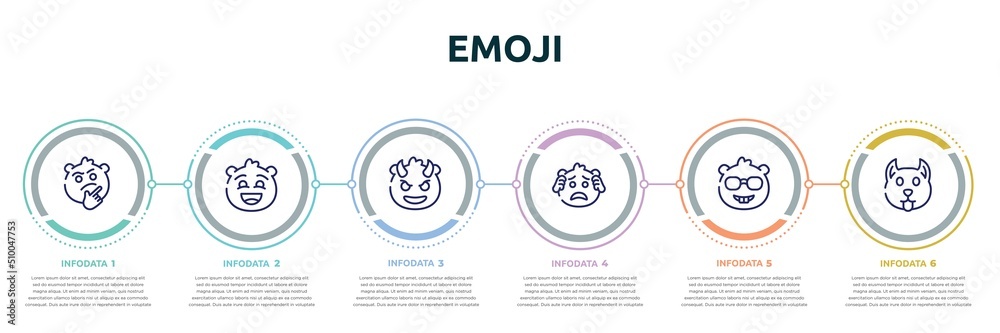 emoji concept infographic design template. included curious emoji ...