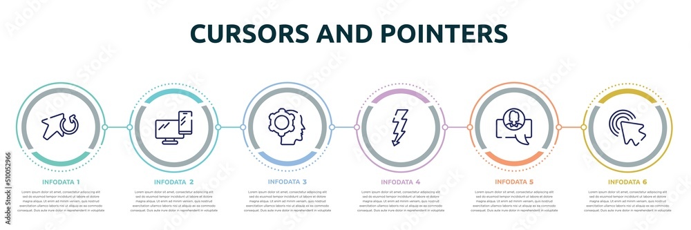 cursors and pointers concept infographic design template. included ...