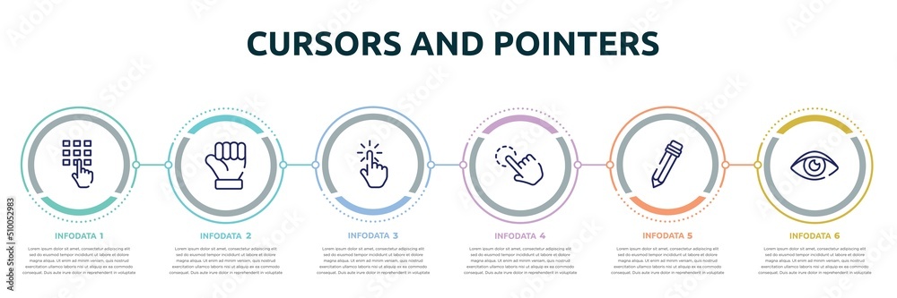 cursors and pointers concept infographic design template. included ...