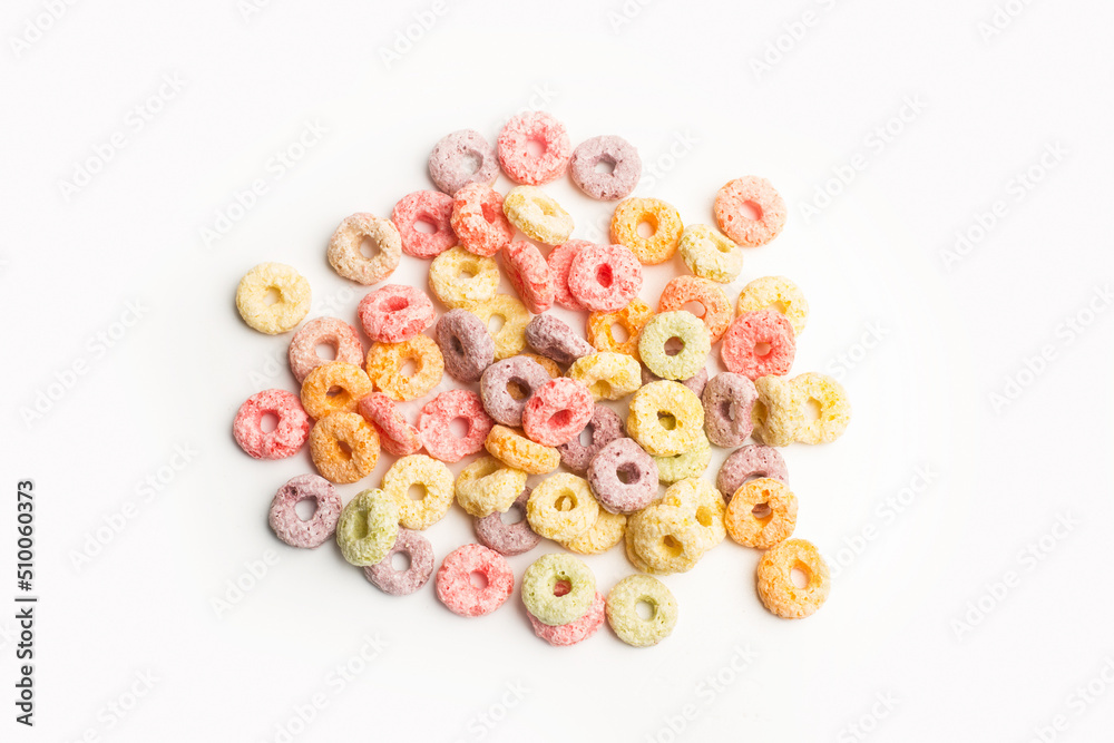 Deliciosos y nutritivos cereales de colores para el desayuno redondos ...