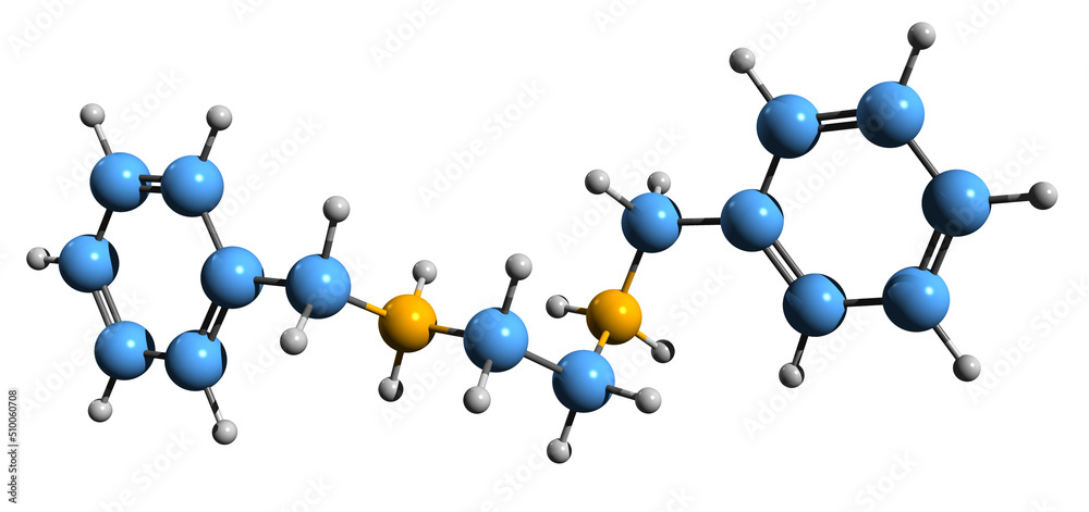 3D image of Benzathine benzylpenicillin skeletal formula - molecular ...
