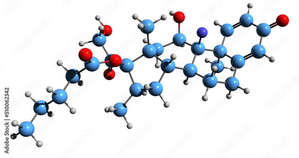 3D image of Betamethasone valerate skeletal formula - molecular ...