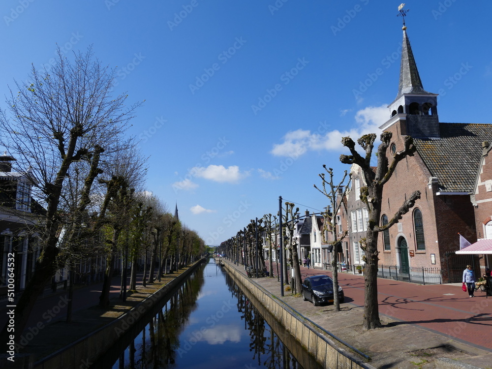 View of the Luts river through the main street of Balk, Friesland, The ...