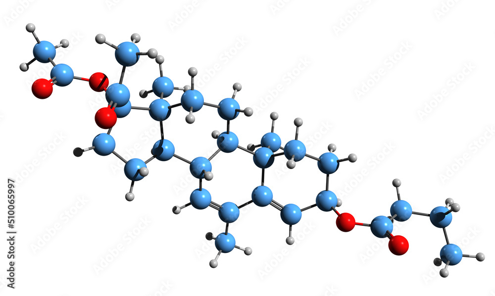 3D image of Butagest skeletal formula - molecular chemical structure of ...