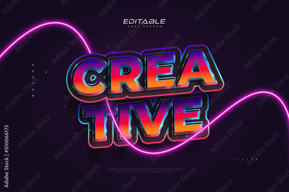 Colorful and Vibrant Text Effect Stock Vector | Adobe Stock
