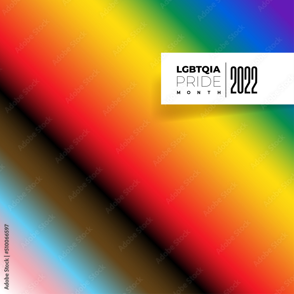 LGBTQ Pride background with gay pride flag 2022 colours. Rainbow ...