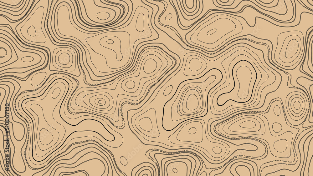 Abstract Retro Topography map. Topographic background with Aged paper ...