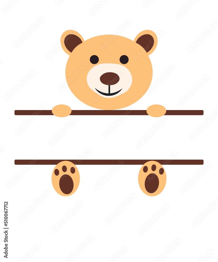 bear svg, baby bear svg, baby bear split name frame svg, bears svg ...