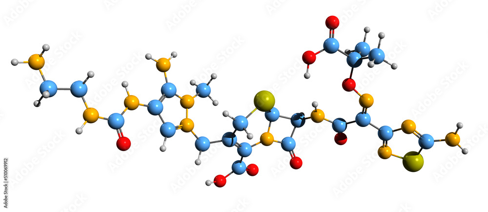 3D image of Ceftolozane skeletal formula - molecular chemical structure ...