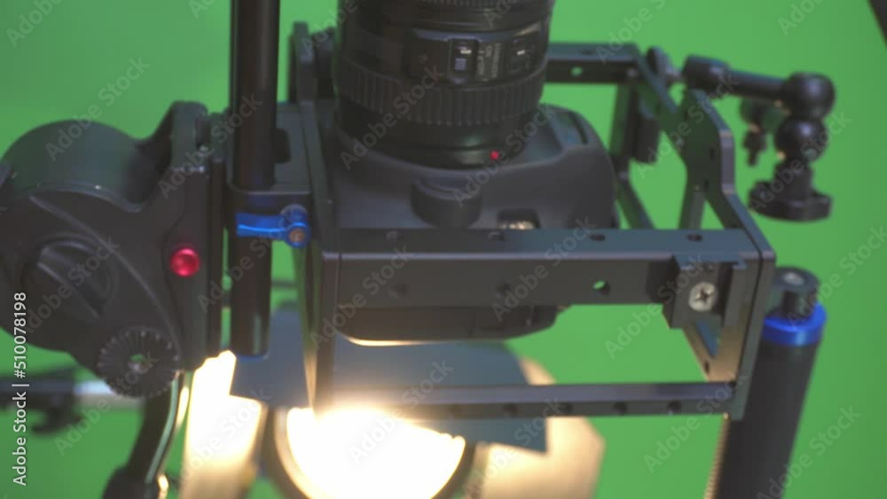 Filming on green screen chroma key. Stock Video | Adobe Stock