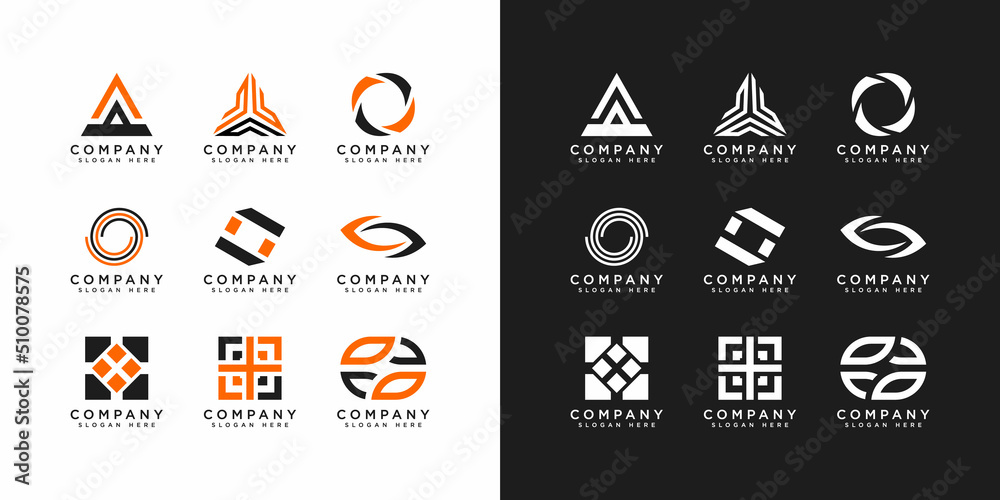 Vetor de Set of company logo design ideas vector Free Vector do Stock ...