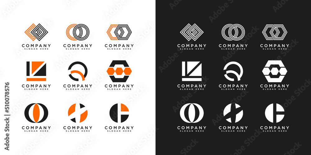 Set of company logo design ideas vector Free Vector Stock Vector ...