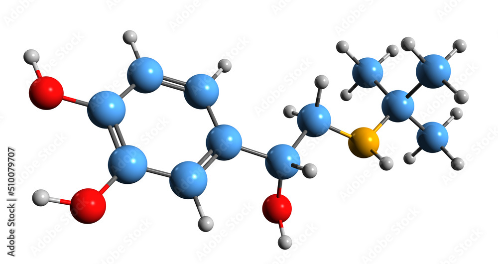 3D image of Colterol skeletal formula - molecular chemical structure of ...
