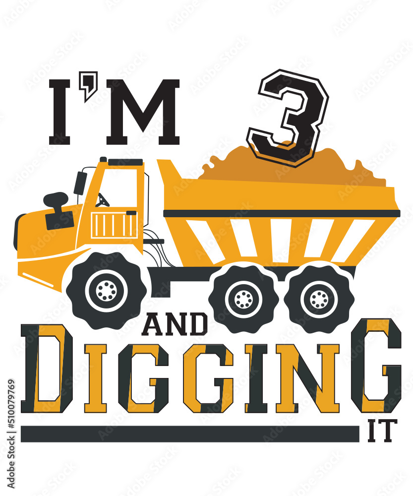 Vecteur Stock I'm 3 and Digging It Svg, 3rd Birthday boy svg ...