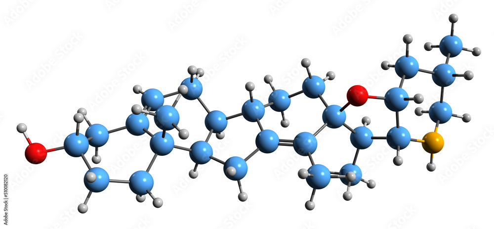 3D image of Cyclopamine skeletal formula - molecular chemical structure ...