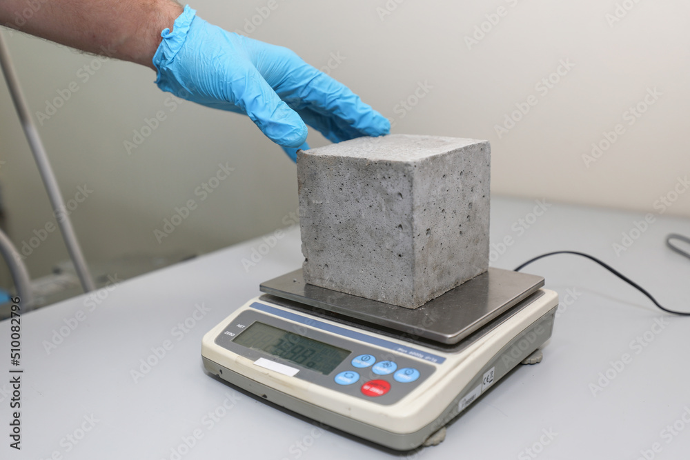 Modern laboratory for testing road samples and materials concept. A ...