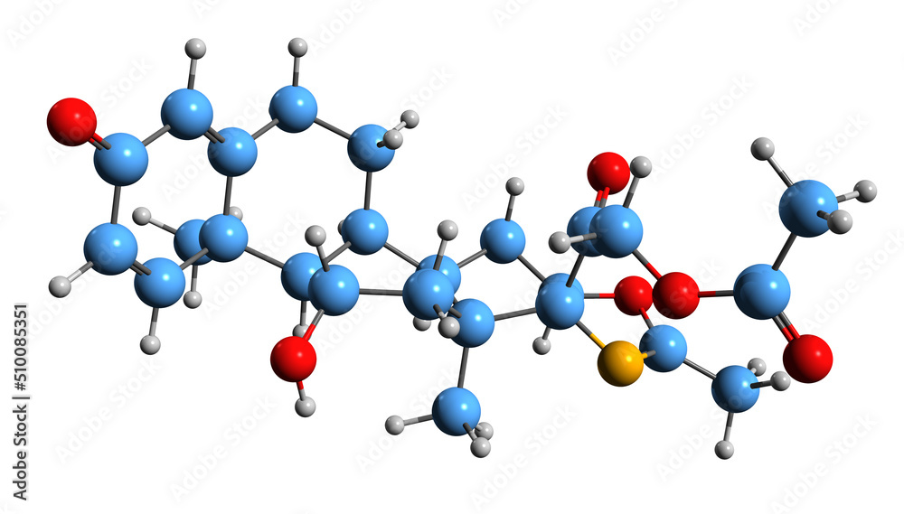 3D image of Deflazacort skeletal formula - molecular chemical structure ...