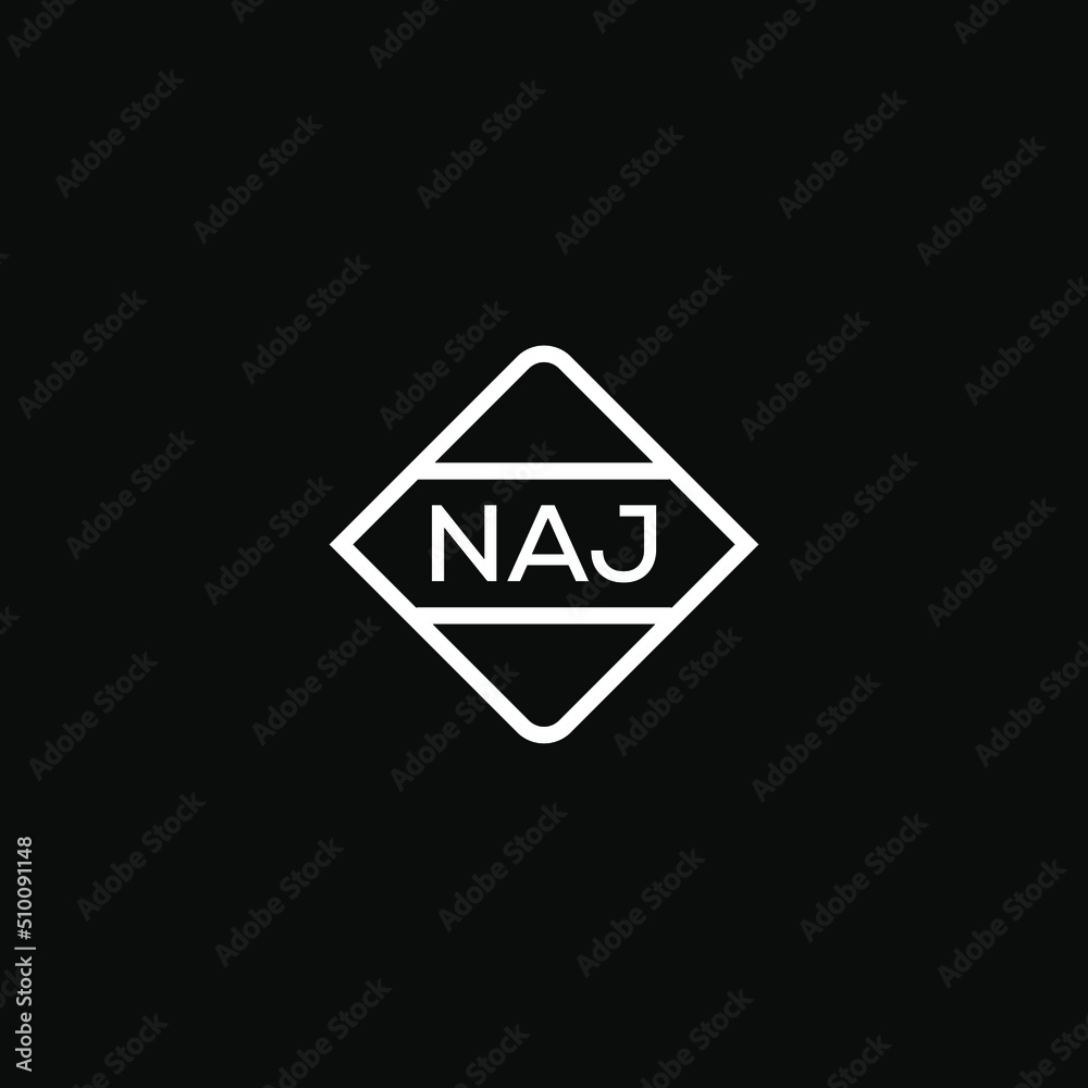 NAJ 3 letter design for logo and icon.NAJ monogram logo.vector ...