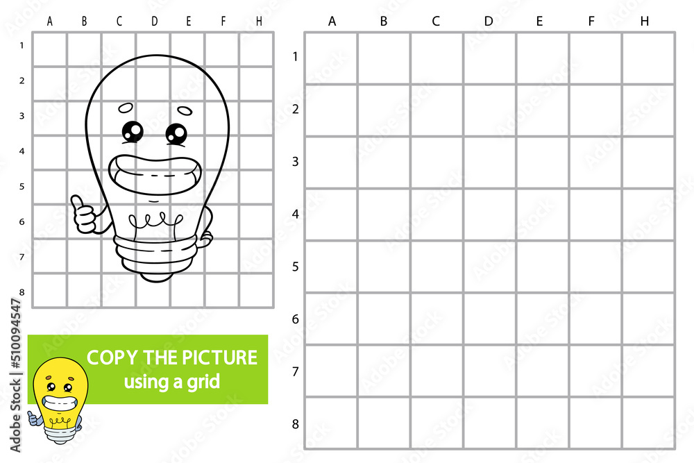 vector illustration of grid copy picture educational puzzle game with ...