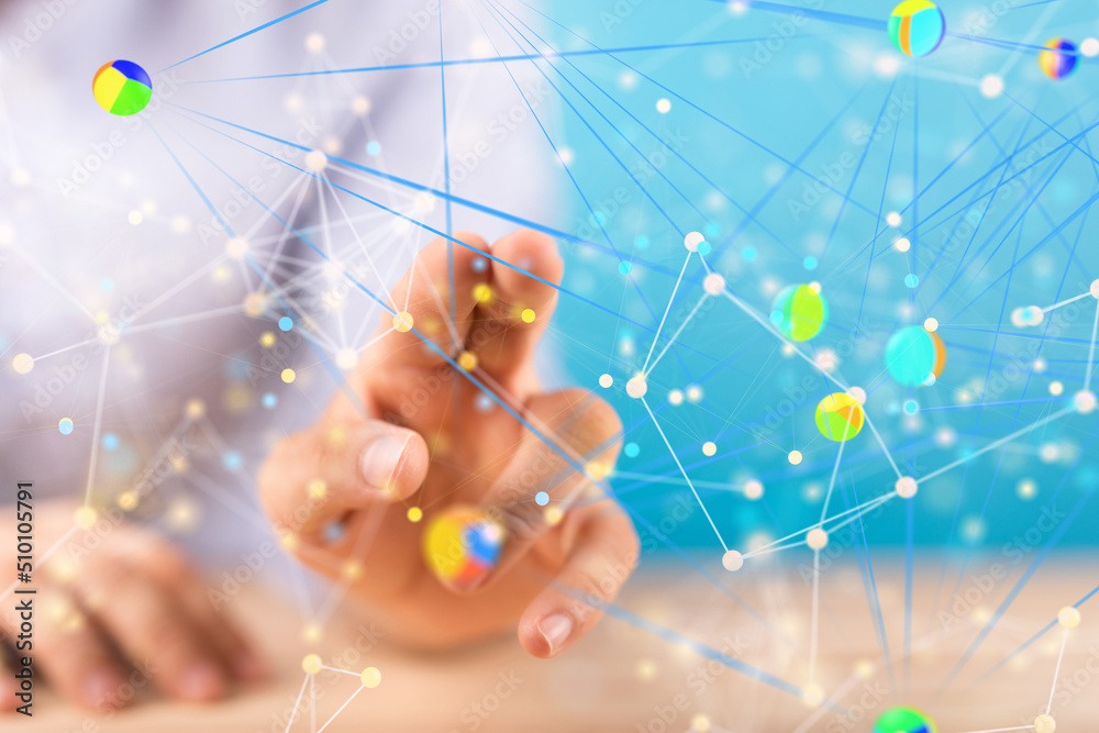 conference Digital Network and data concept 3d wall mural wallpaper ...