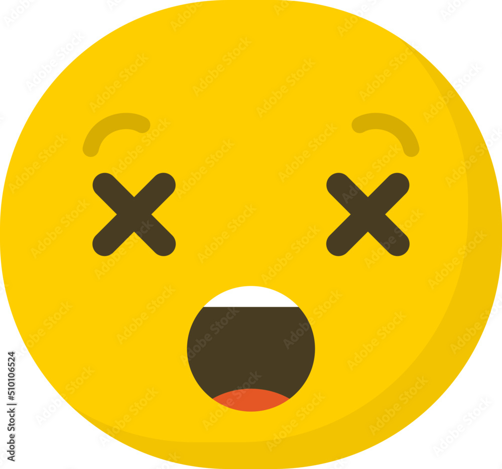 X-eyed Emoticon / Emoji Character with Crossed Eyes Illustration Stock ...