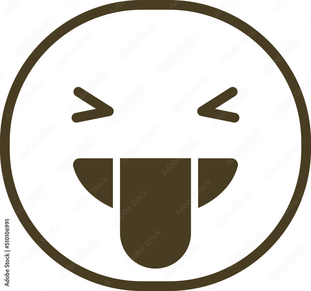 Black And White Face With Tongue Out Emoticon Emoji Illustration