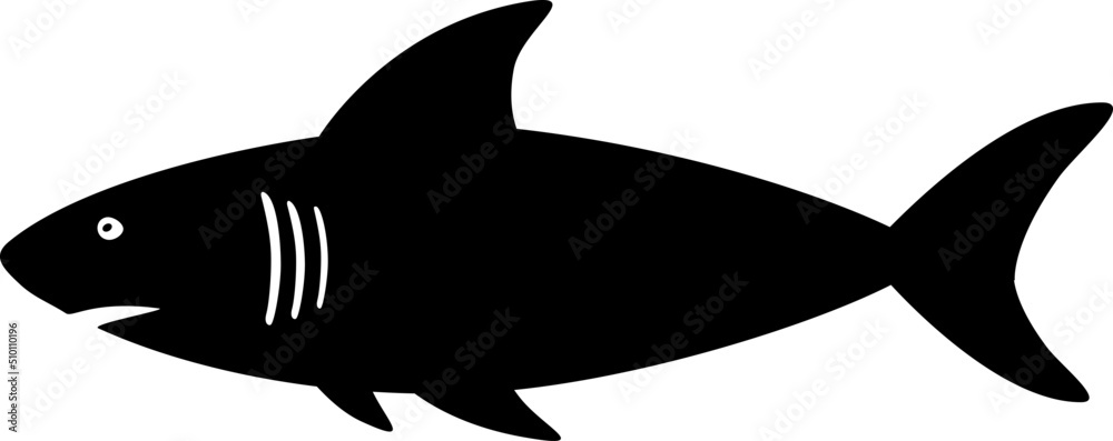 Black Shark Animal lIllustration Stock Vector | Adobe Stock