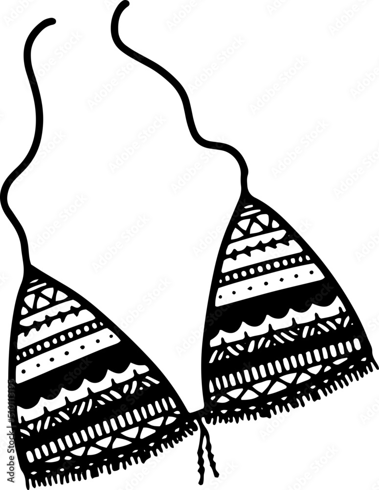 Line art swimsuit collection black illustration hand drawn Stock Vector ...