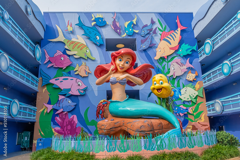 Views of the character theming at Disney`s Art of Animation Resort ...