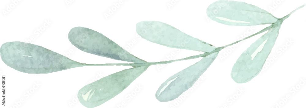 Green watercolor leaf illustration hand drawn Stock Vector | Adobe Stock