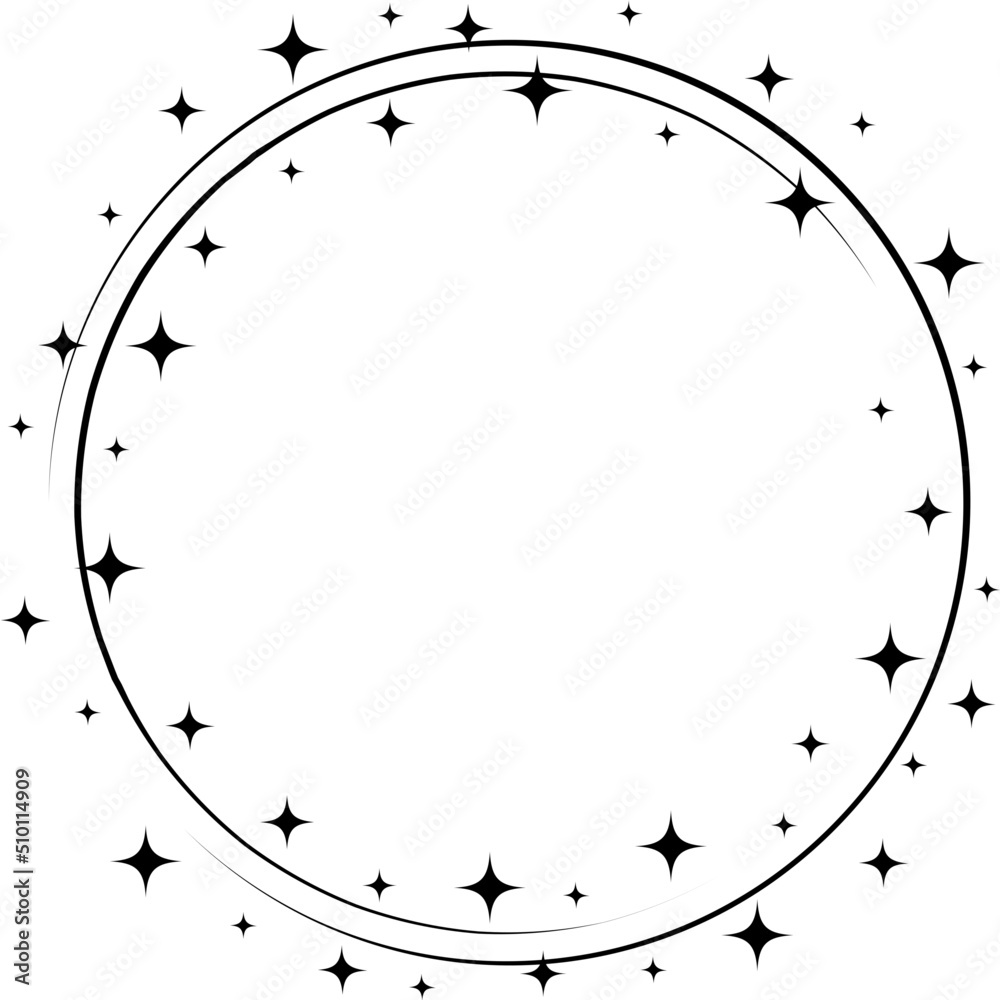 Stardust shiny star circle frame Stock Vector | Adobe Stock