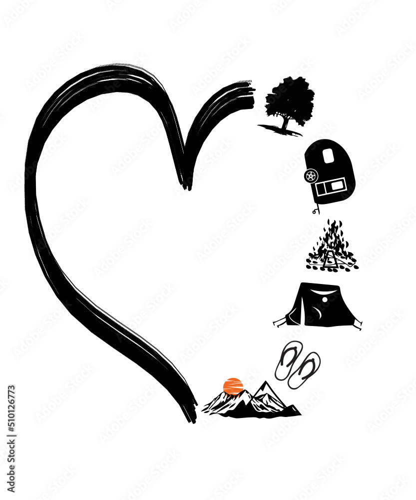 camping heart svg png, camping svg, heart svg, Love To Camp, camper ...