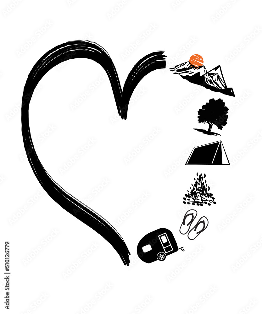 camping heart svg png, camping svg, heart svg, Love To Camp, camper ...