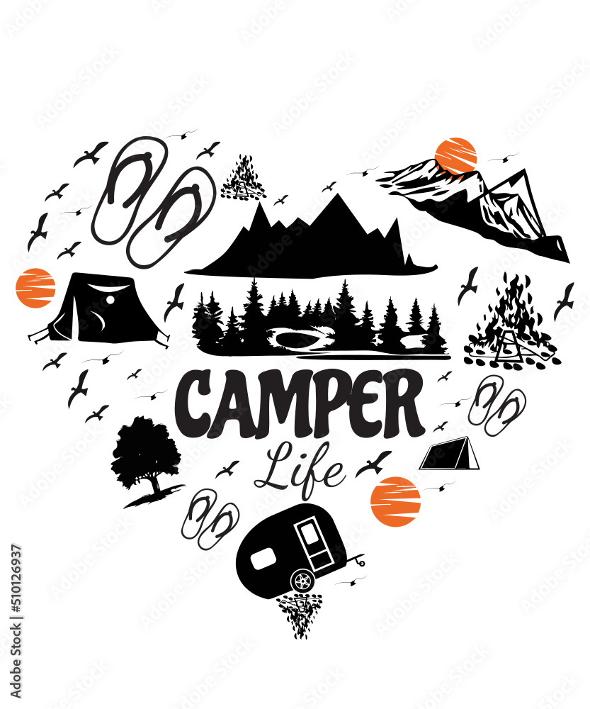 camping heart svg png, camping svg, heart svg, Love To Camp, camper ...