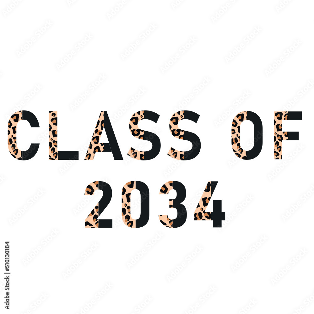 Class of 2034 SVG png, half leopard cheetah print class of 2034 ...