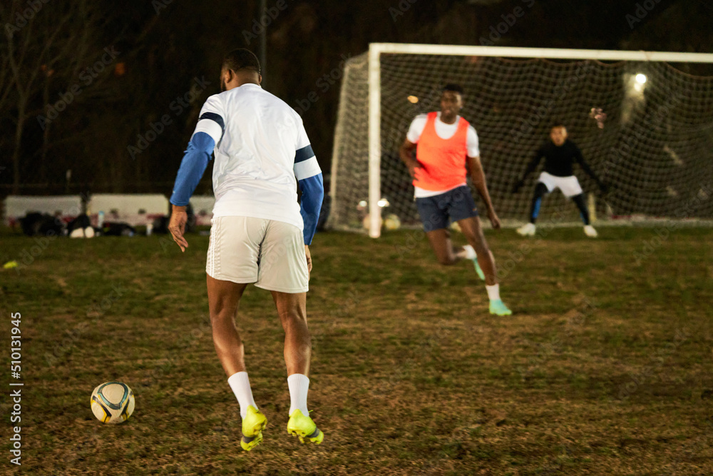 soccer scoring kick Stock Photo | Adobe Stock