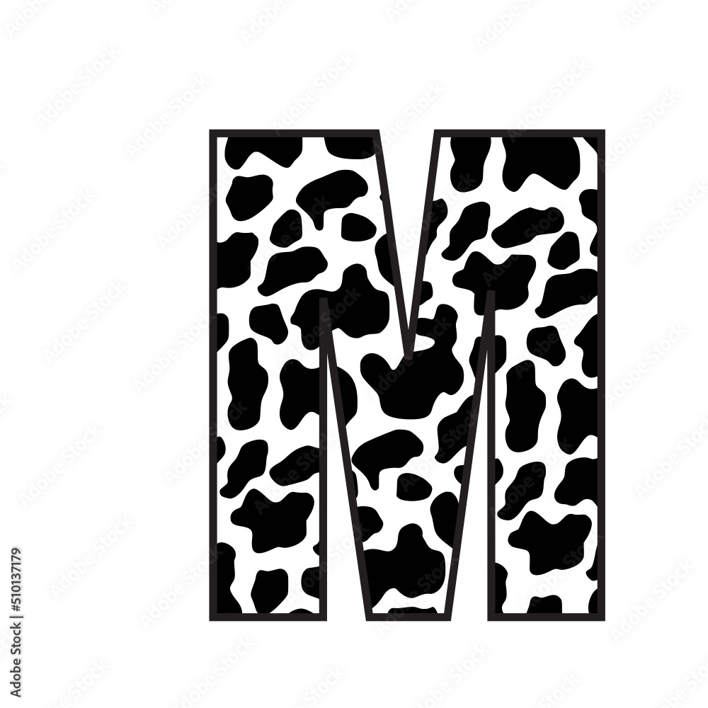 cow print font svg, cow pattern half print font letters alphabet svg ...